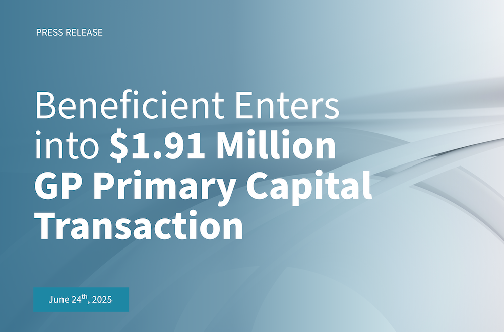 Beneficient Closes $1.91M GP Capital Transaction